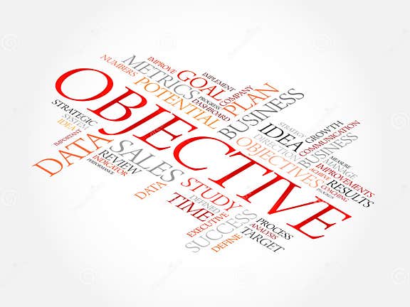 Objective word cloud stock illustration. Illustration of performance ...