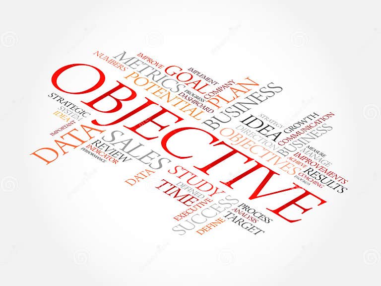 Objective word cloud stock illustration. Illustration of performance ...