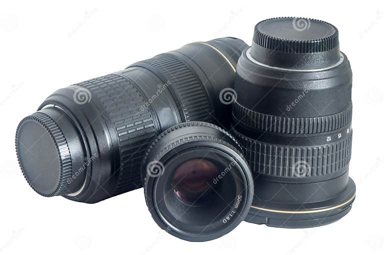 Objectives for the camera stock photo. Image of equipment - 83353036