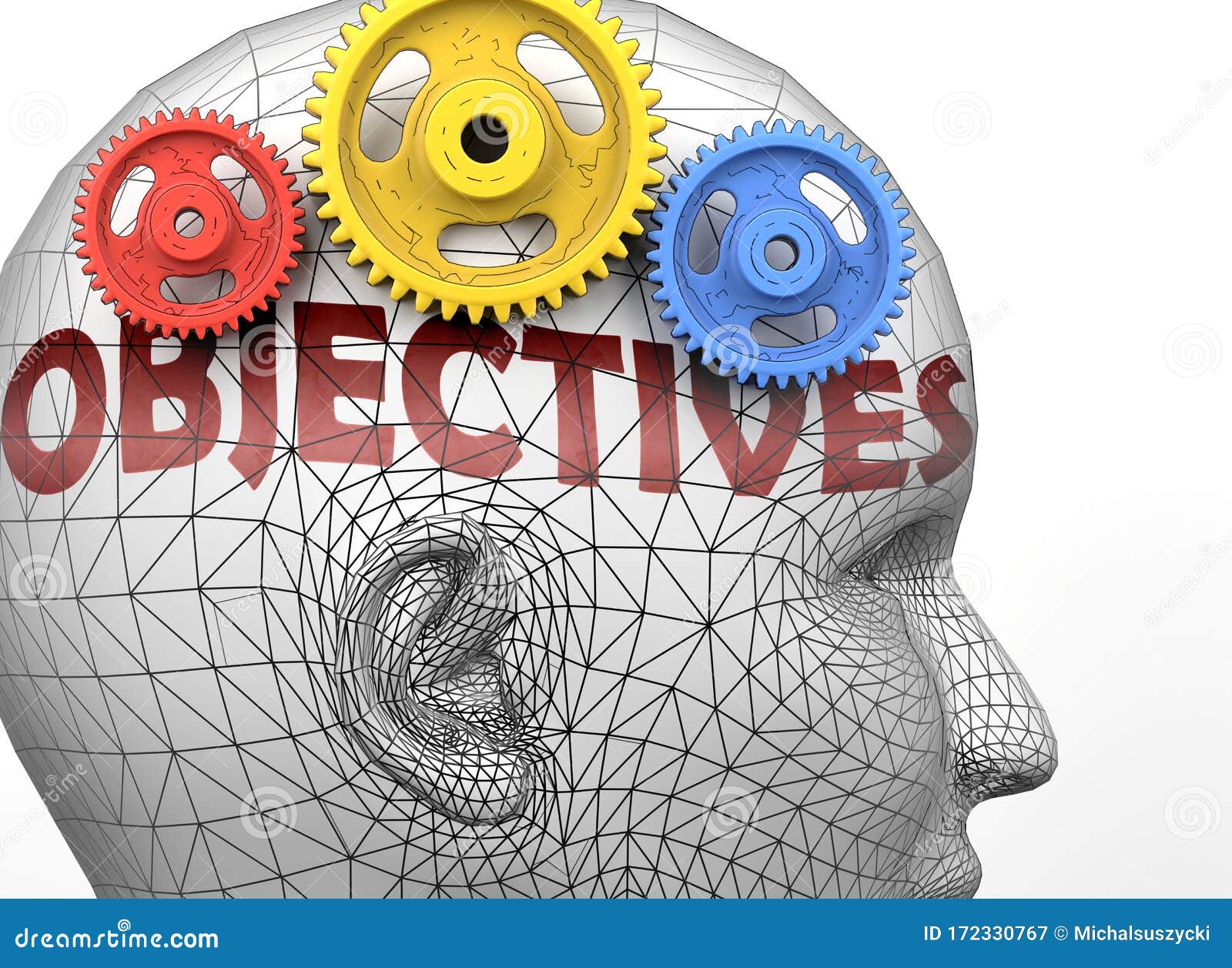 Objectives and Human Mind - Pictured As Word Objectives Inside a Head ...