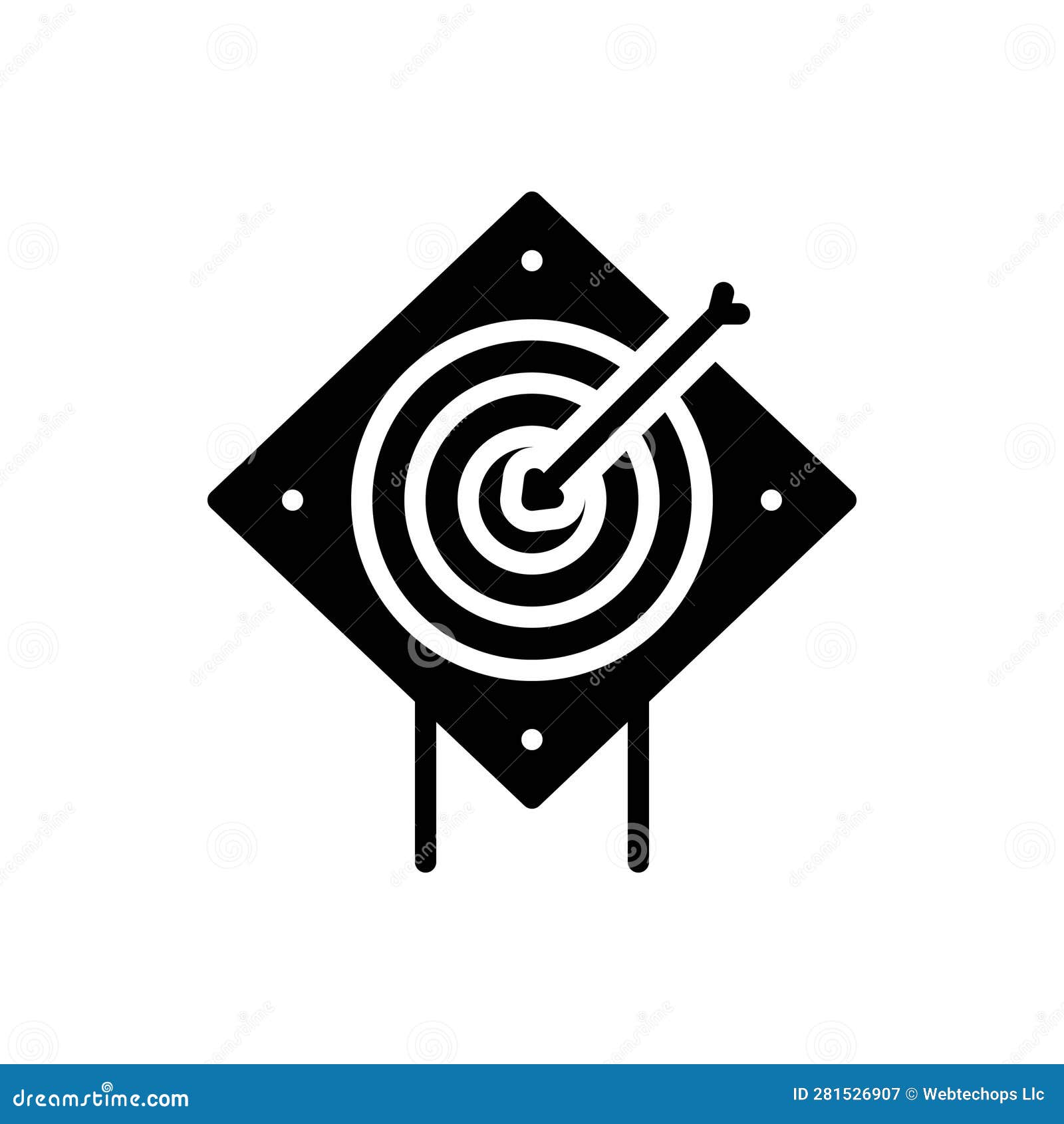 Black Solid Icon for Objectives, Goal and Archery Stock Vector ...