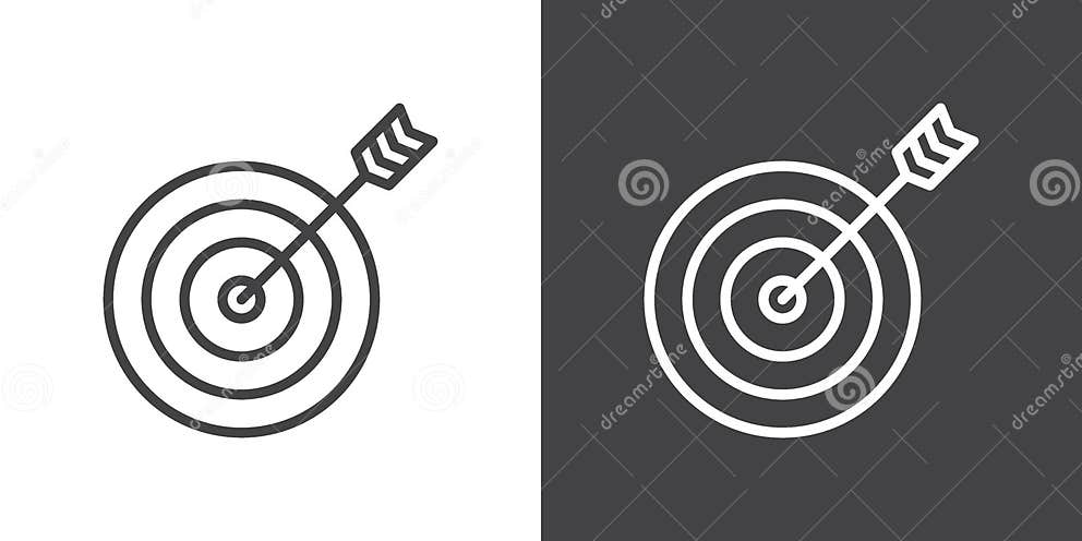 Objectives Icon Flat Vector Set Outline Stock Illustration ...
