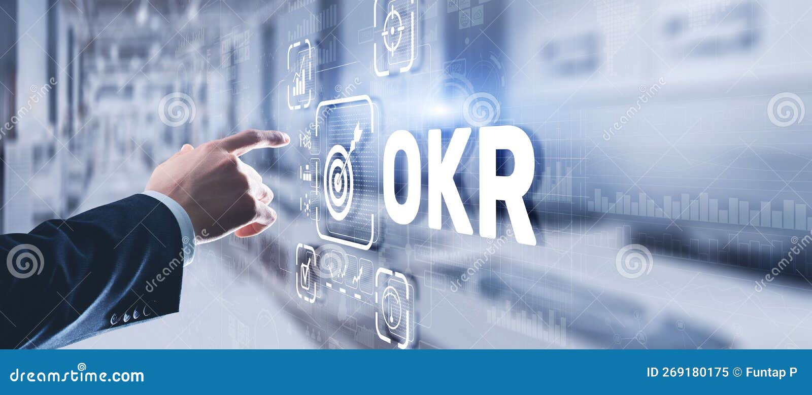 OKR, Objectives And Key Results Symbol. Businessman Turns Cubes With ...