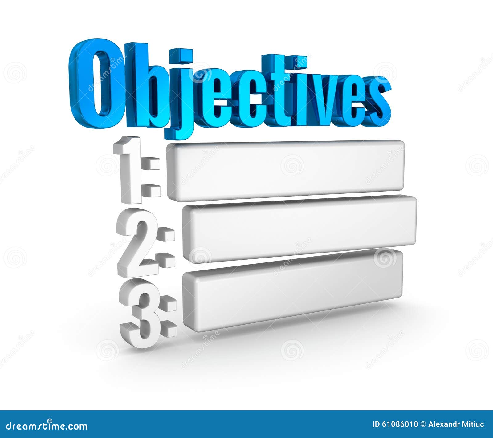 Objectives List 3d Word Concept Stock Illustration - Illustration of ...