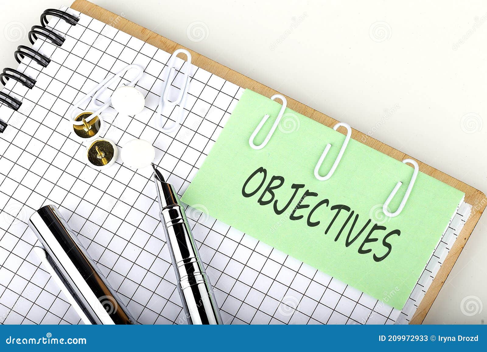 OBJECTIVES on Post Note for Remind on the Stickers with Pen Stock Image ...