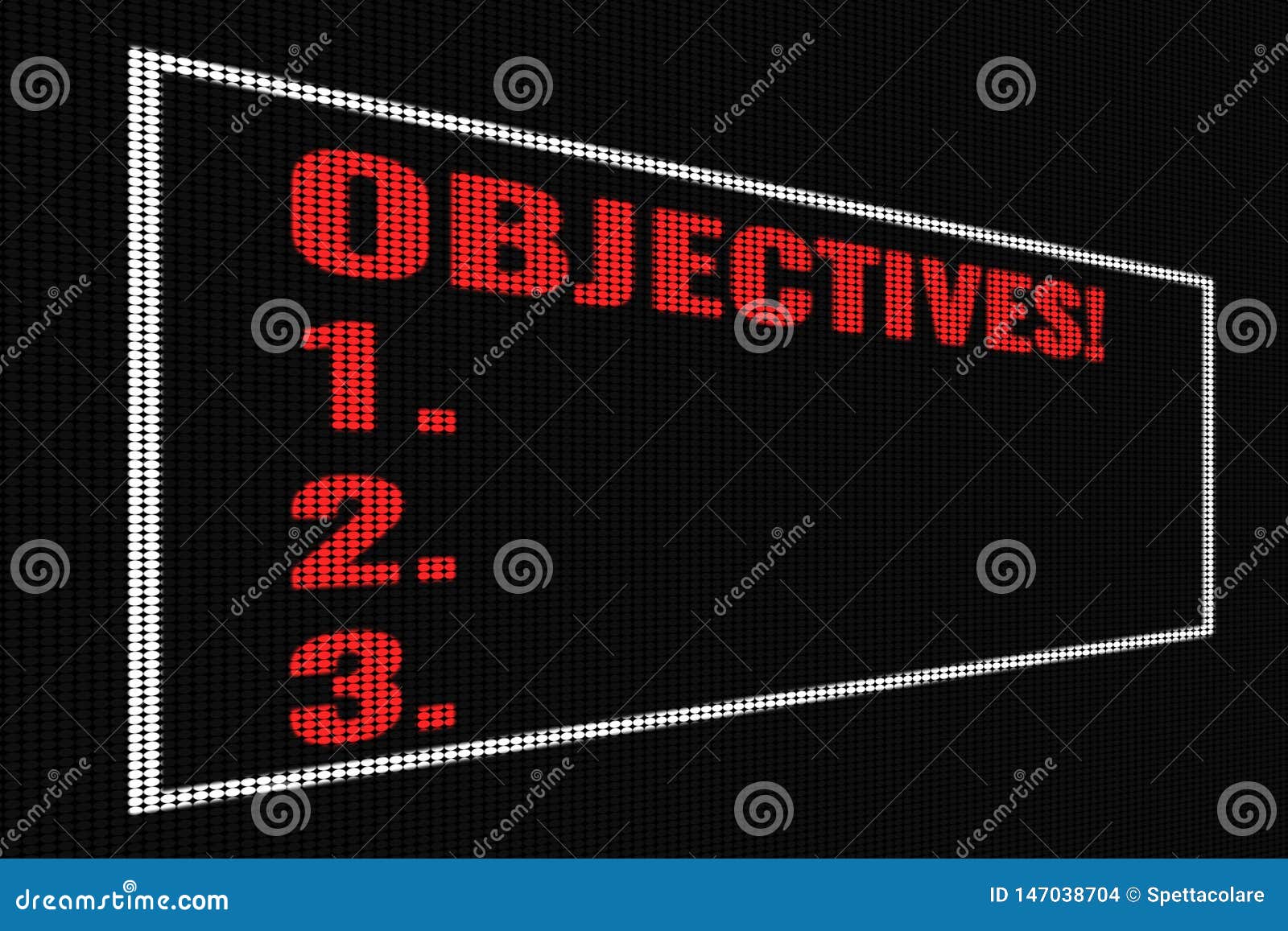 Objectives Red Text on Dark Screen Stock Illustration - Illustration of ...