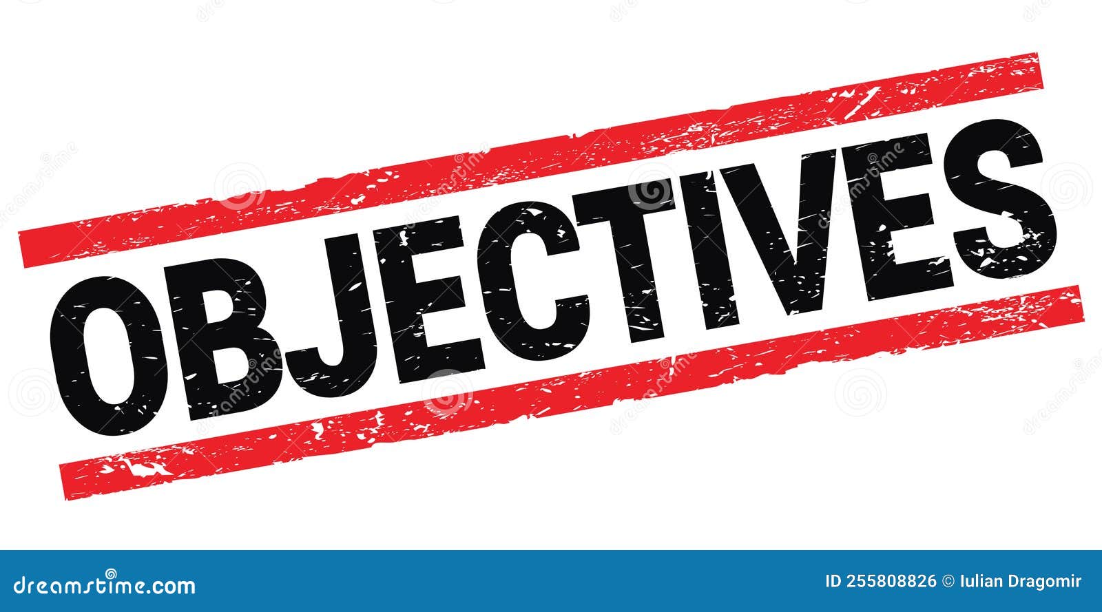 OBJECTIVES Text on Black-red Rectangle Stamp Sign Stock Illustration ...