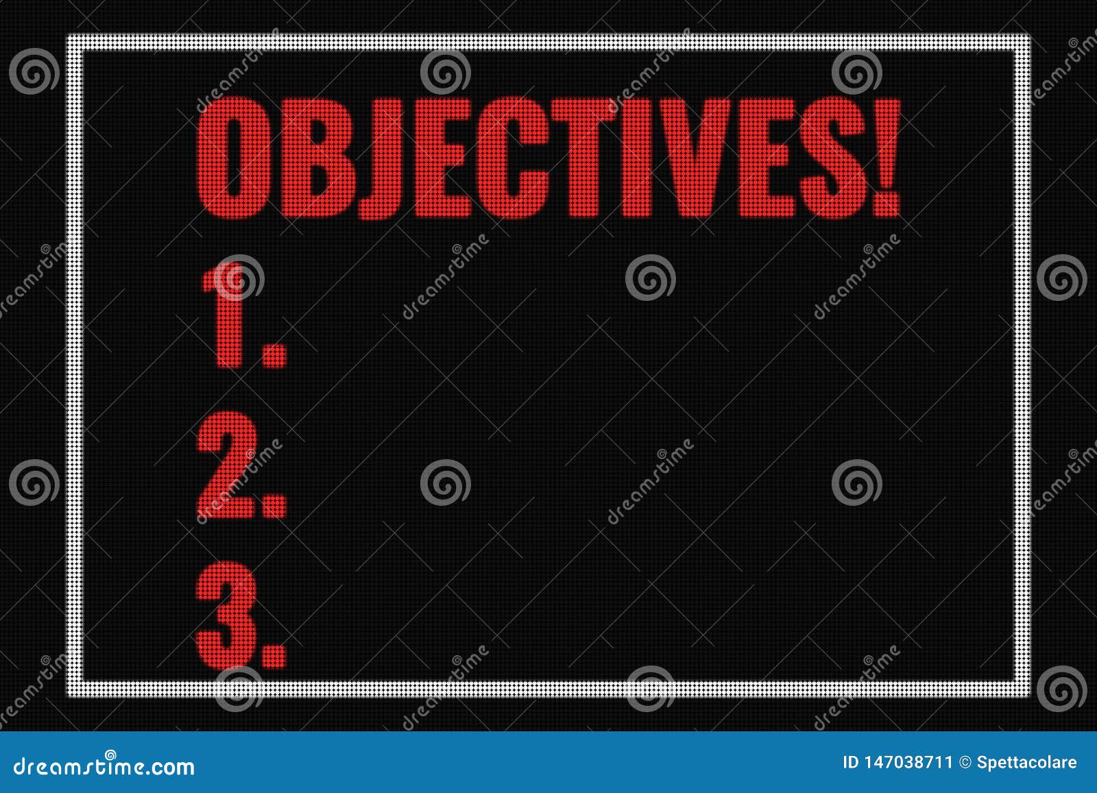 Objectives Text on Dark Screen Stock Illustration - Illustration of ...