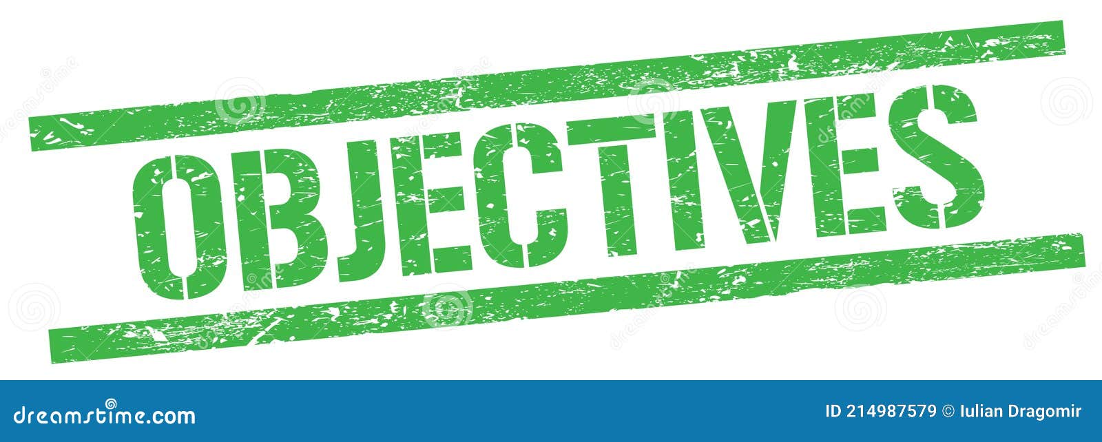 OBJECTIVES Text on Green Grungy Rectangle Stamp Stock Illustration ...