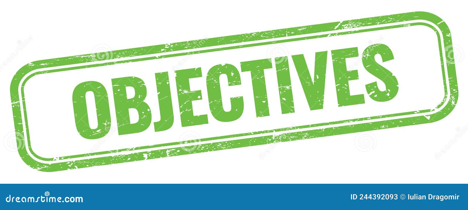 OBJECTIVES Text on Green Grungy Vintage Stamp Stock Illustration ...