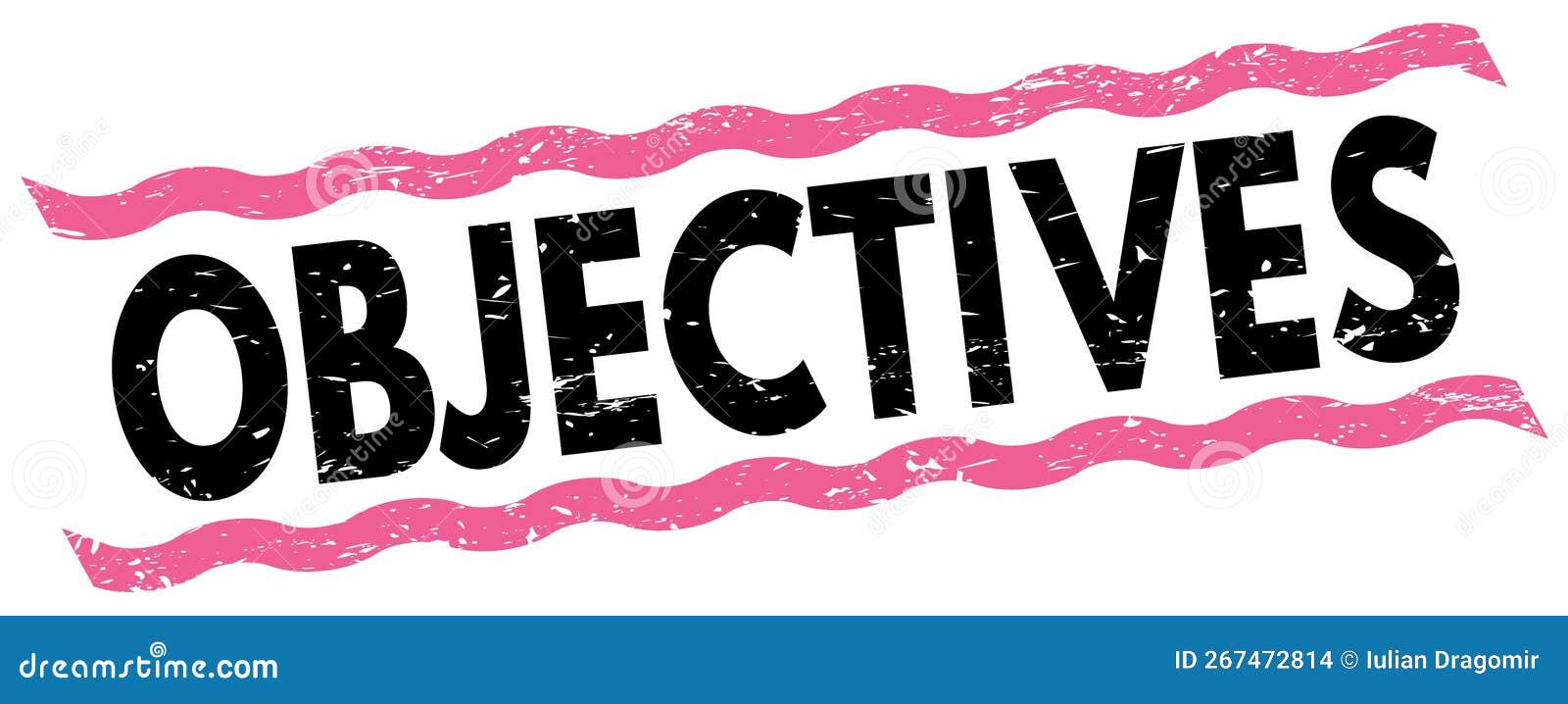 OBJECTIVES Text On Red Brown Ribbon Stamp Stock Photography ...