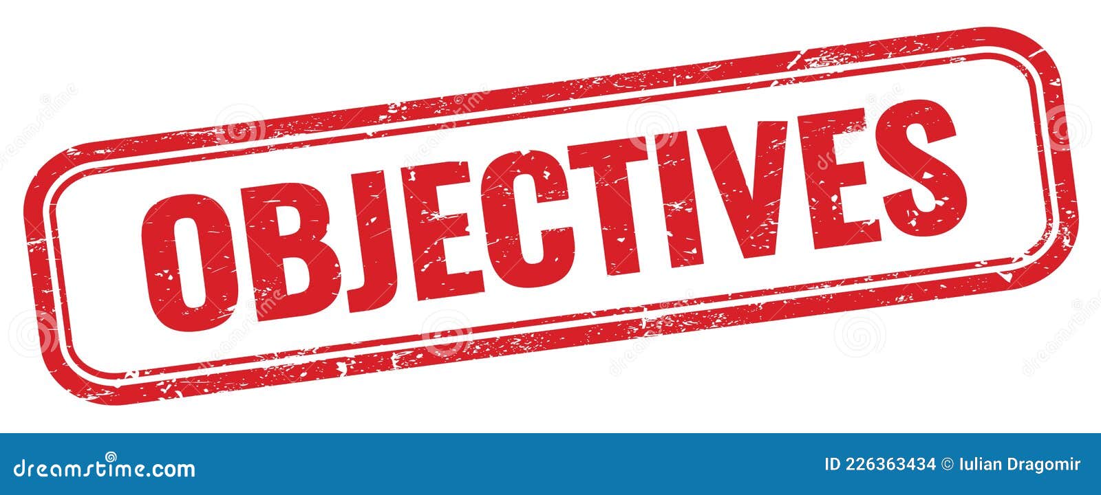 OBJECTIVES Text on Red Grungy Stamp Stock Illustration - Illustration ...