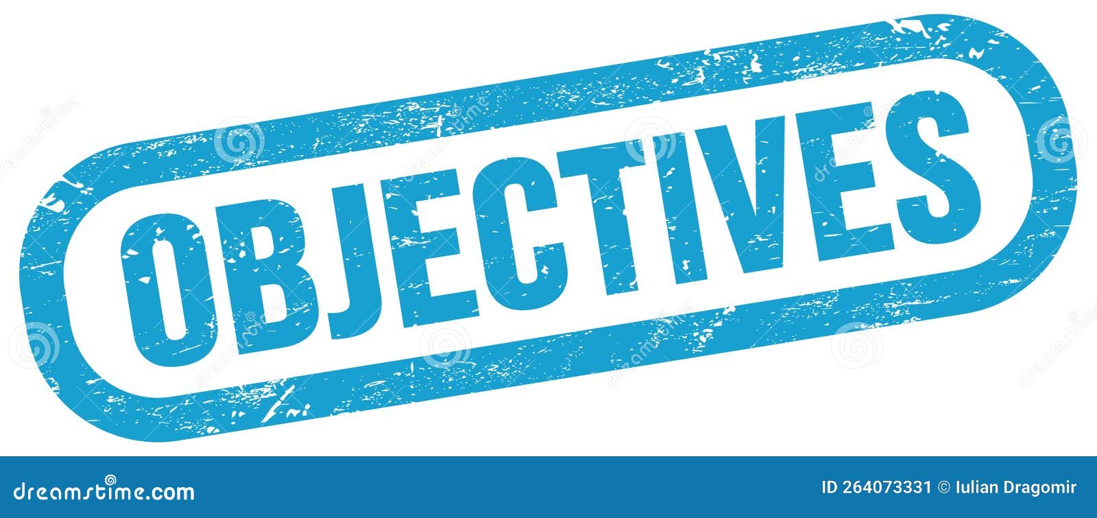 OBJECTIVES, Text Written on Blue Stamp Sign Stock Illustration ...