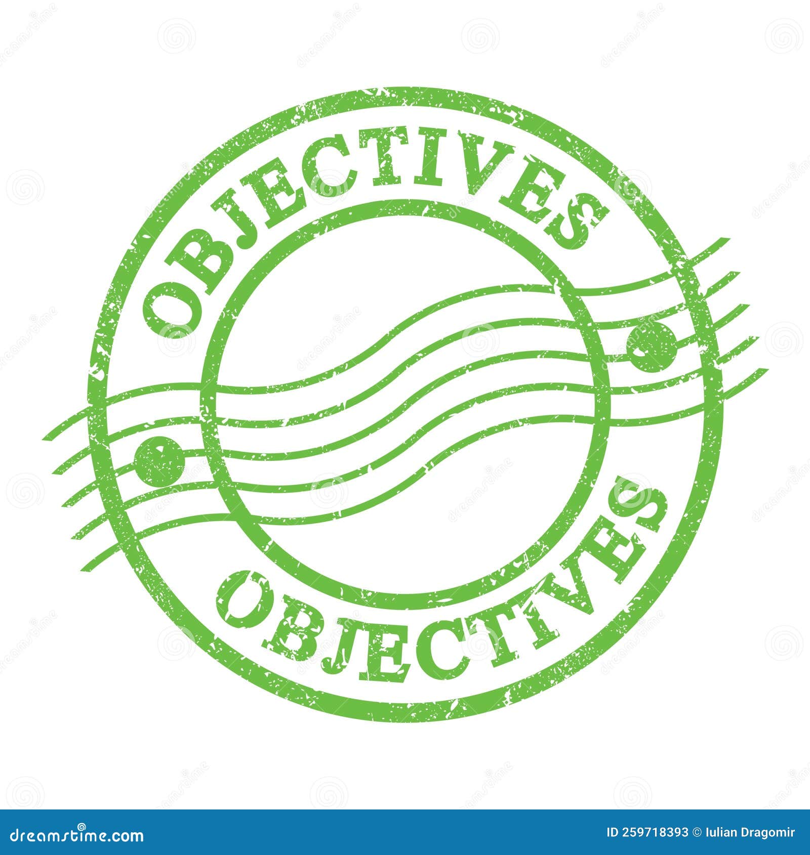 OBJECTIVES Text On Red Brown Ribbon Stamp Stock Photography ...