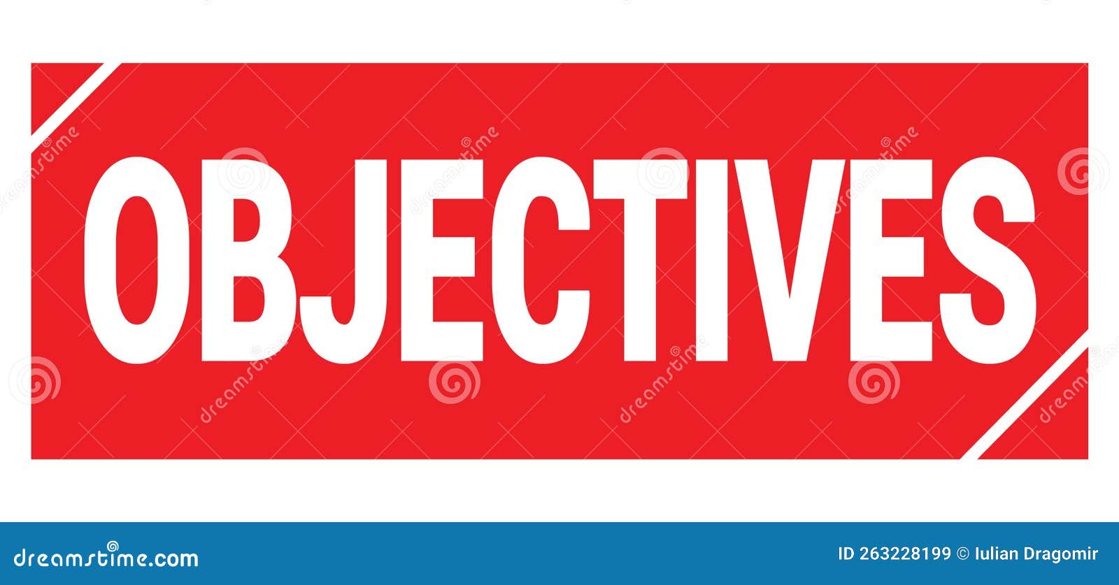 OBJECTIVES Text Written on Red Stamp Sign Stock Illustration ...