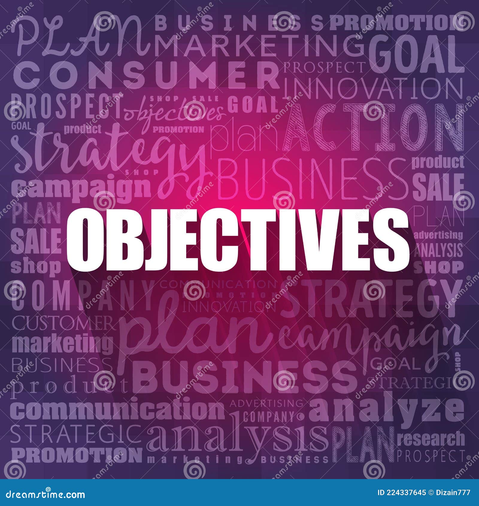 Objectives Word Cloud Collage, Business Concept Background Stock ...