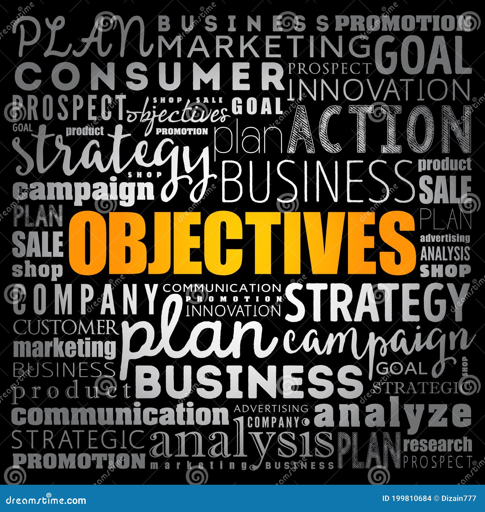 Objectives Word Cloud Collage Stock Illustration - Illustration of ...