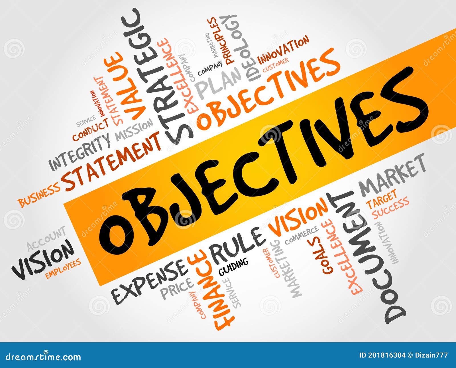 Objectives word cloud stock illustration. Illustration of cloud - 201816304