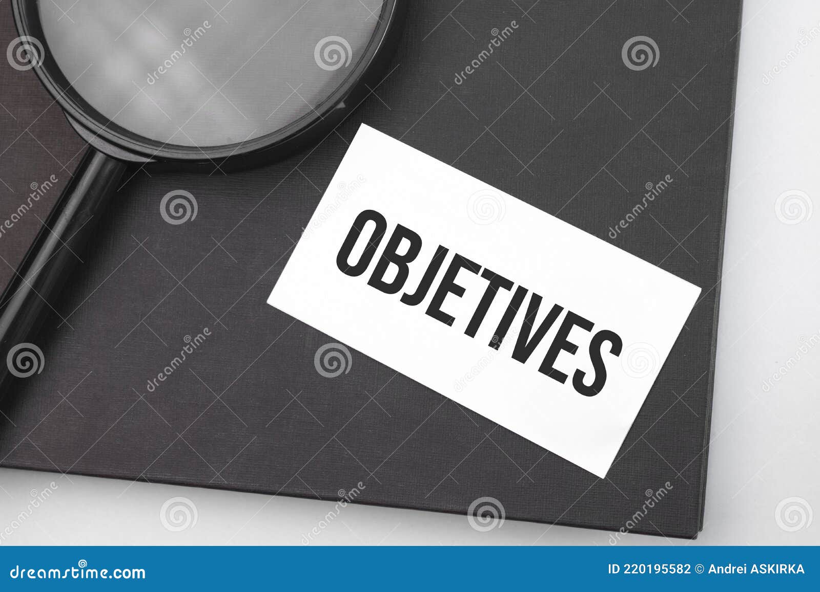 Objectives Word on Paper and Magnifying Lens Stock Photo - Image of ...