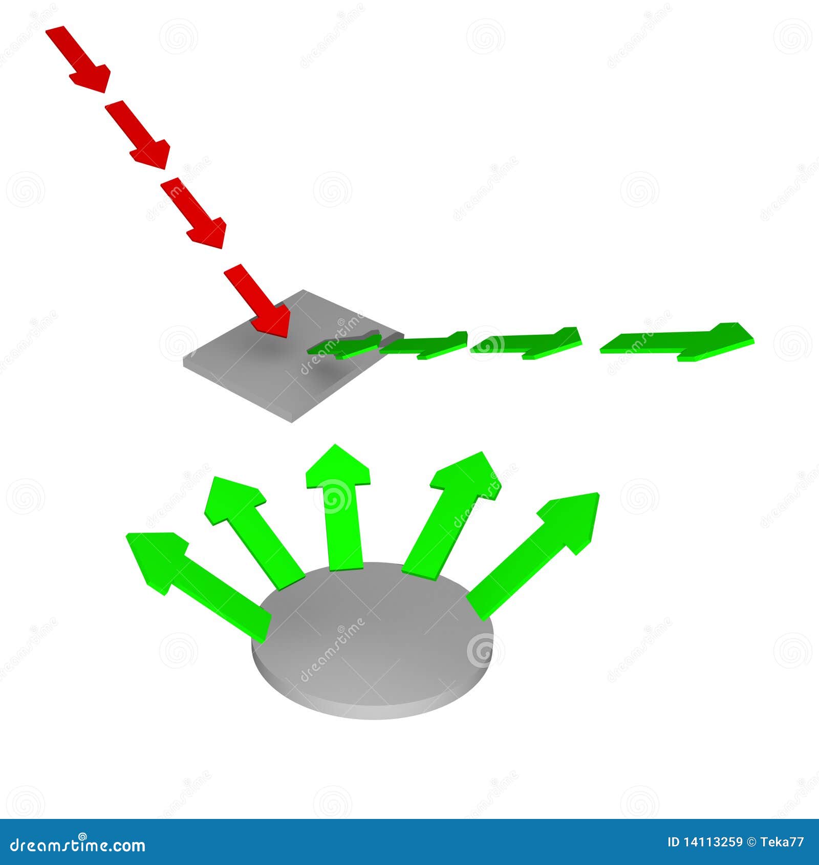 Objects with arrows 3d stock illustration. Illustration of surface ...