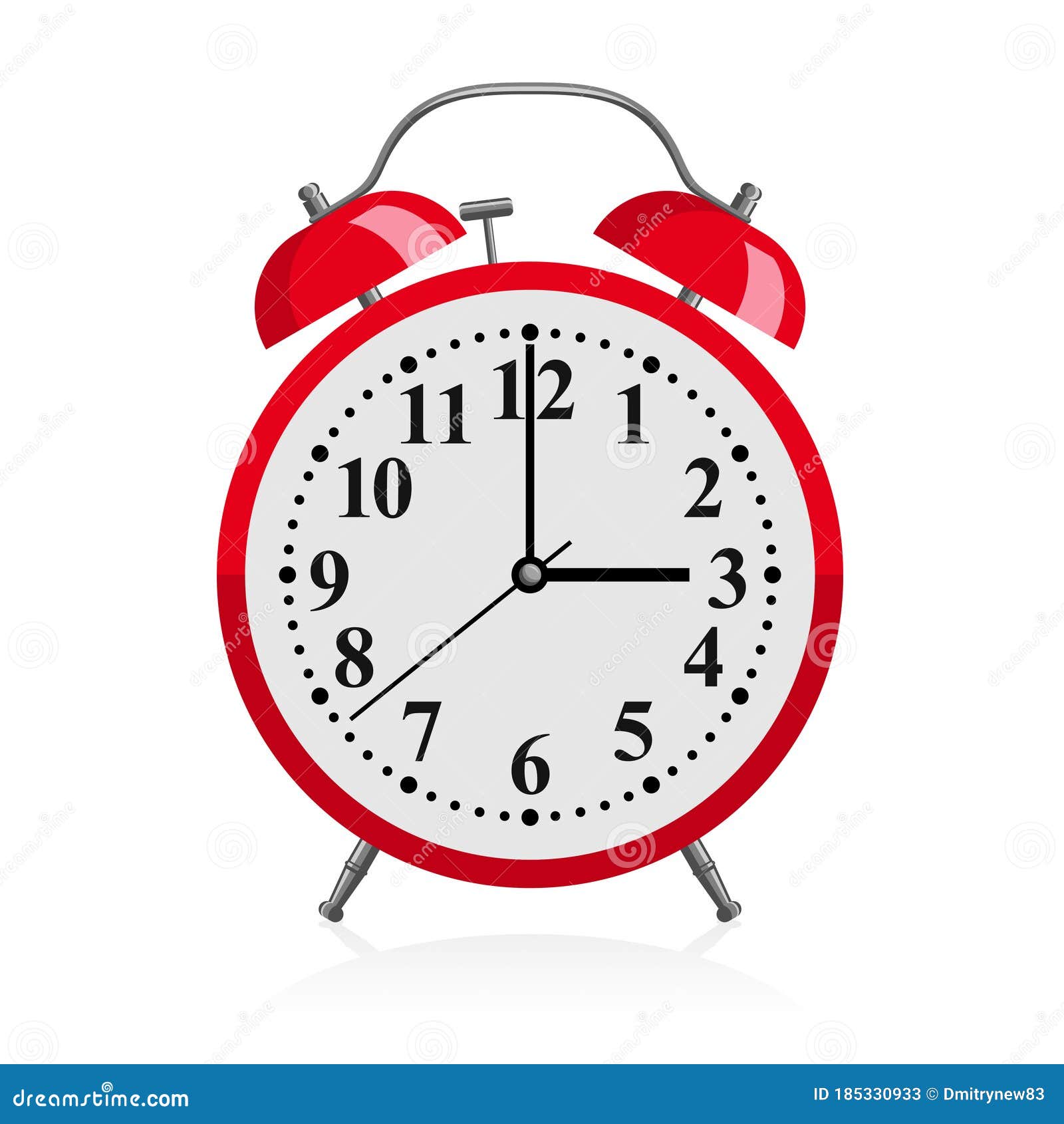 Red alarm clock - stock vector. Illustration of timer - 185330933