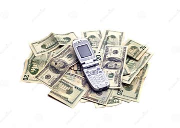 Objects - Cellphone on Money Stock Photo - Image of currency, mobile ...