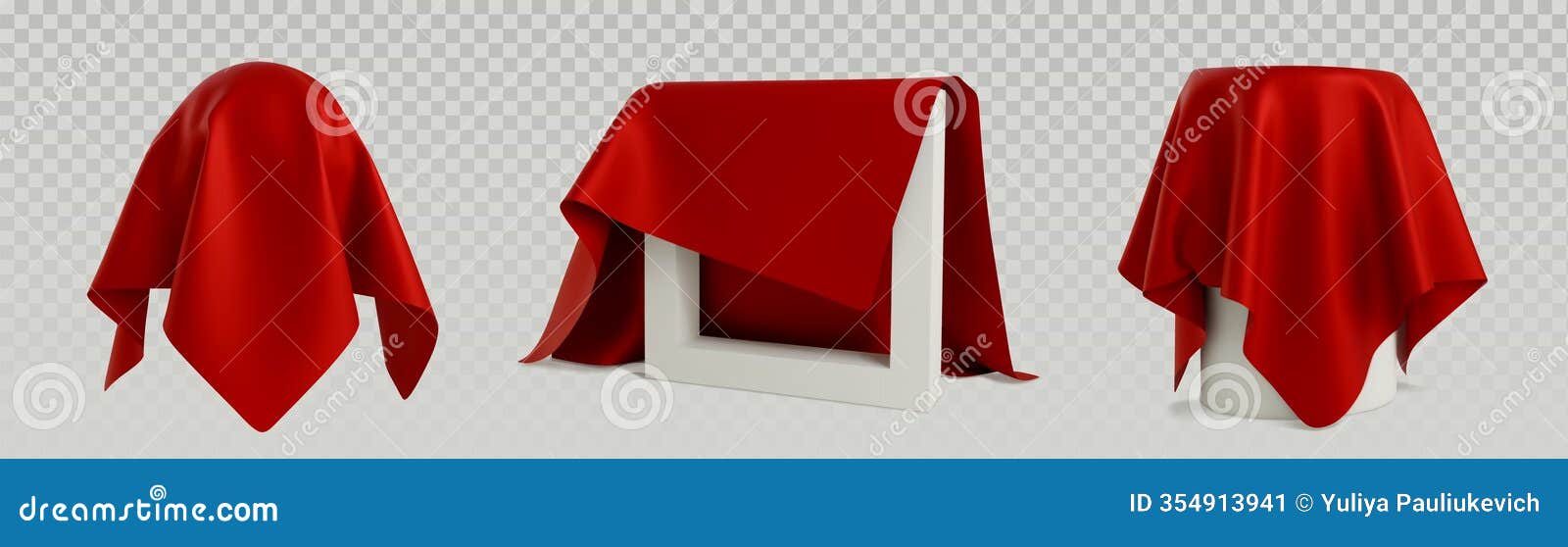 Objects Covered with Red Silk Cloth Stock Illustration - Illustration ...