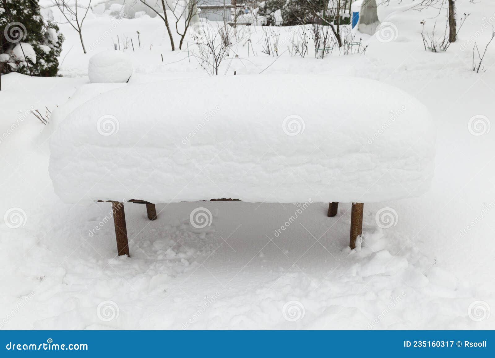 Objects Covered with a Thick Layer of Snow Stock Image - Image of ...