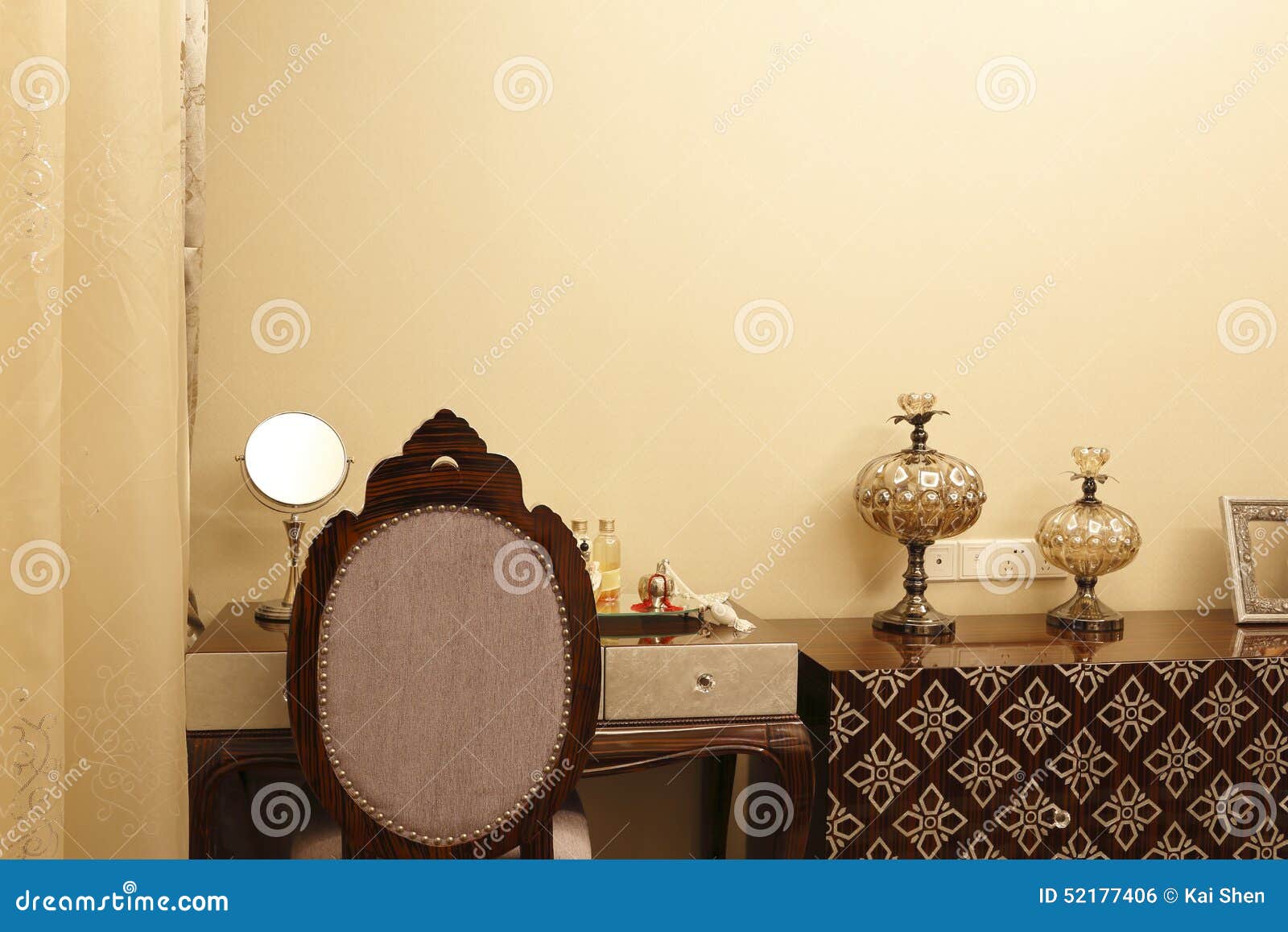 Delicate Objects on the Desk in the Bedroom Stock Photo - Image of ...