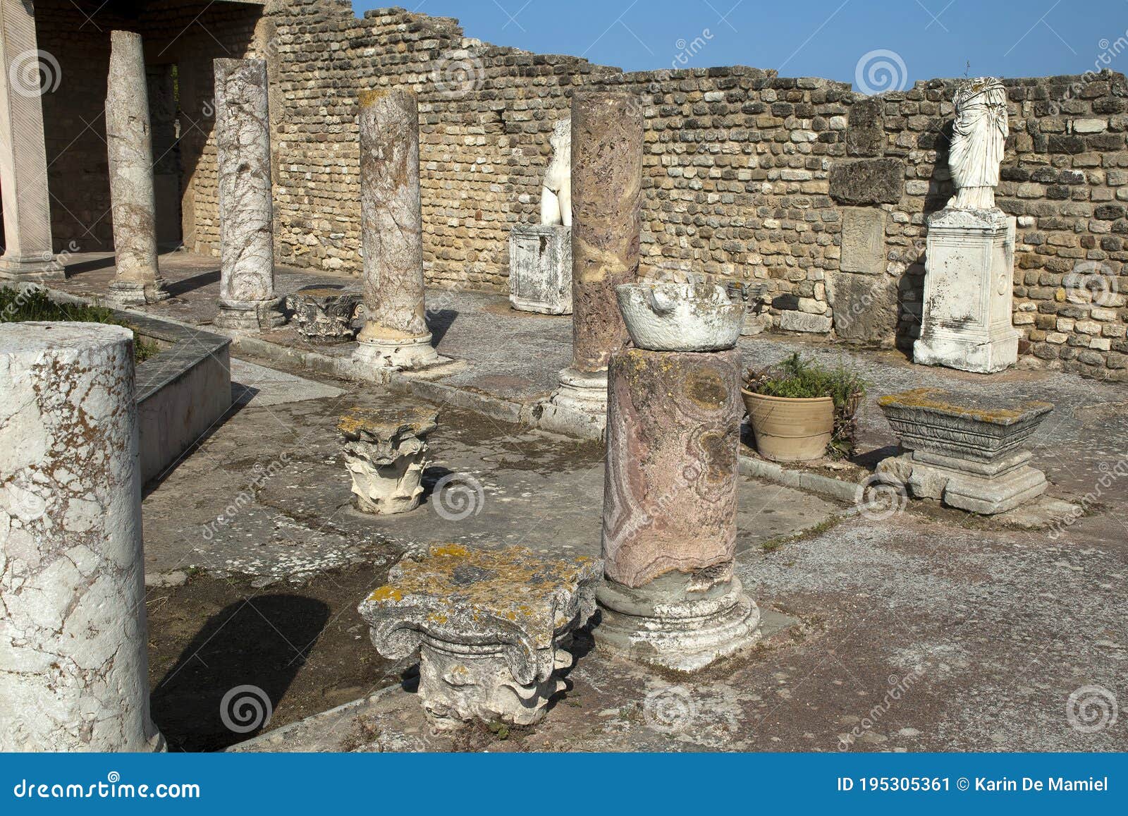 Objects Displayed in Courtyard at Byrsa Stock Image - Image of historic ...