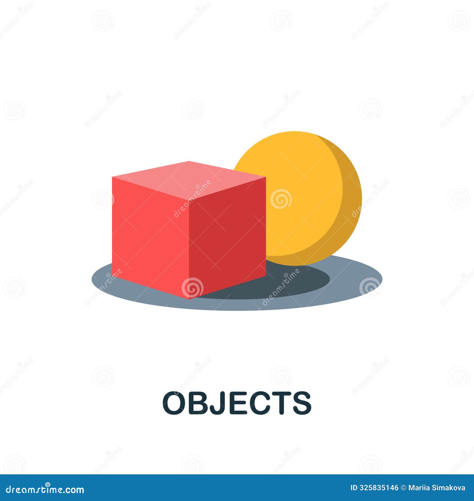 Objects Flat Icon. Colored Sign from Machine Learning Collection ...