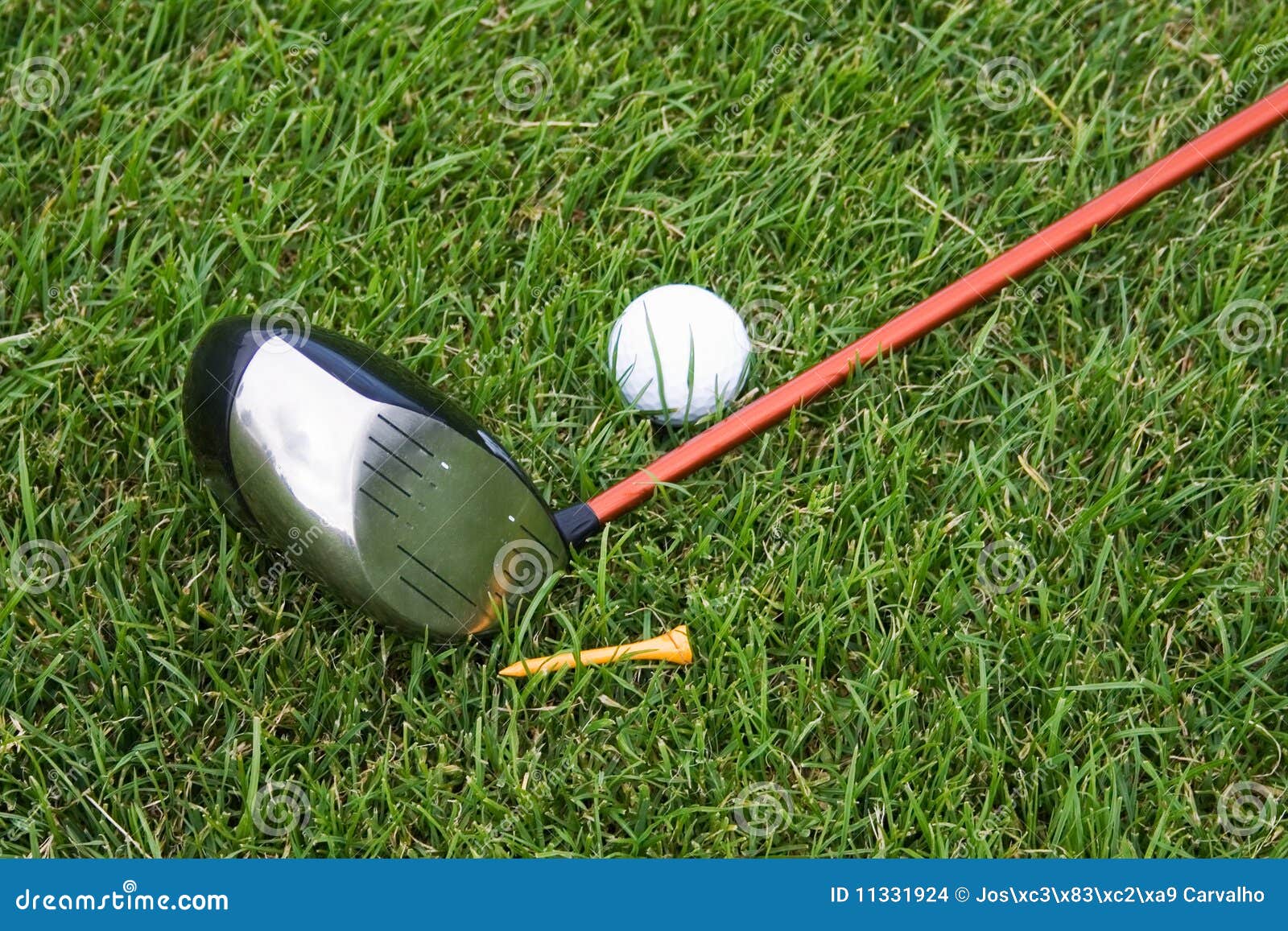 Objects of Golf on the Grass Stock Photo - Image of hobby, blue: 11331924