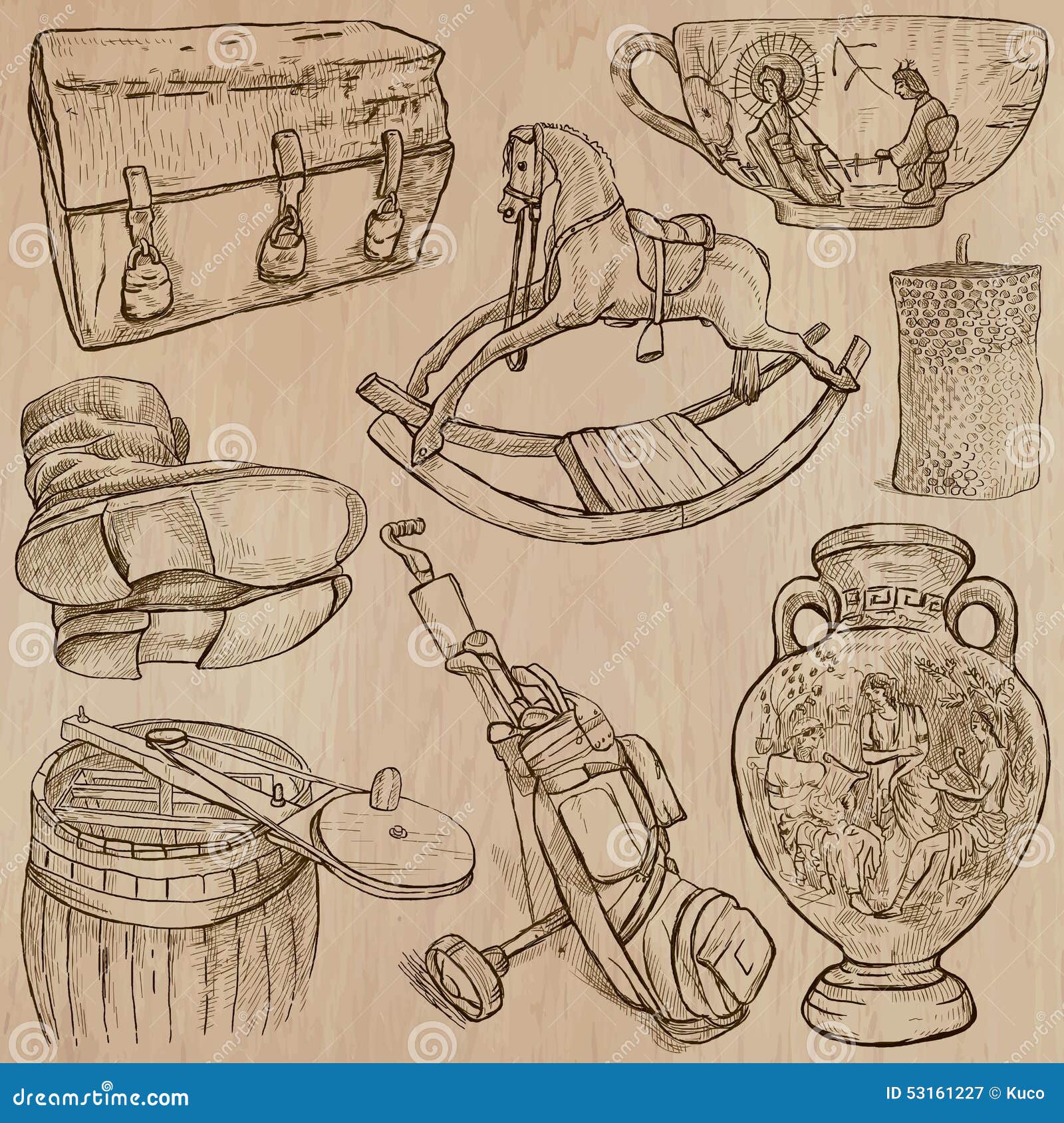 Objects - an Hand Drawn Vectors. Converted Stock Vector - Illustration ...