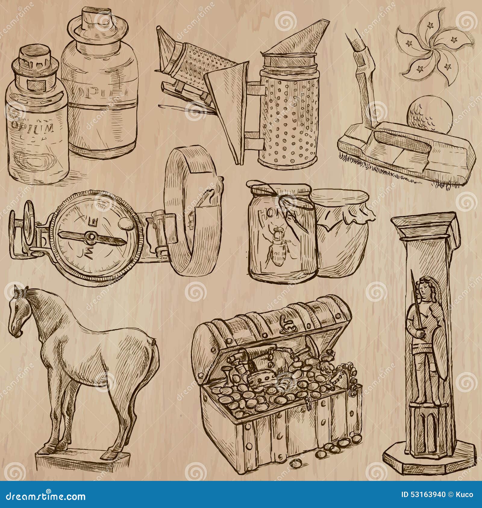 Objects - an Hand Drawn Vectors. Converted Stock Vector - Illustration ...