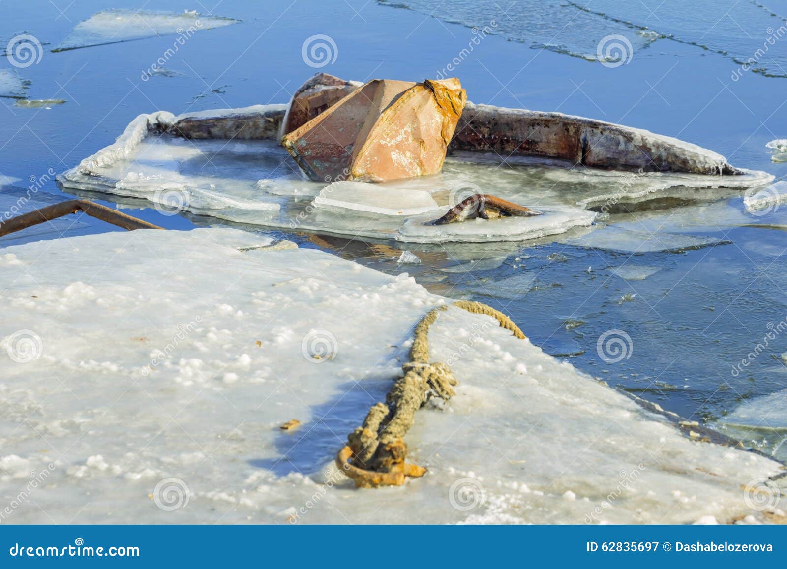 Objects on ice stock image. Image of equipment, natural - 62835697