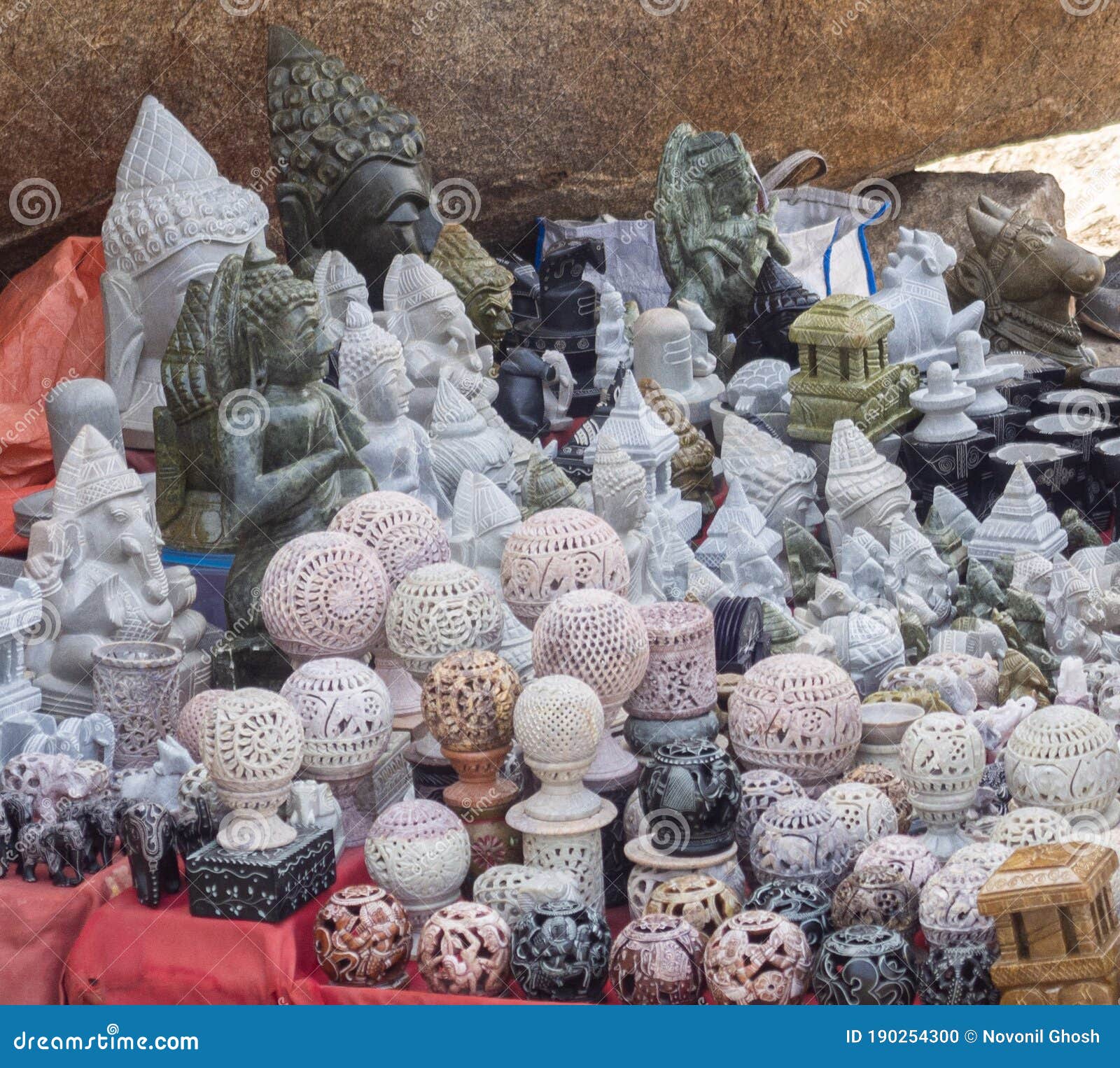 Objects Made of Stone on Sale Stock Photo - Image of asian, craft ...