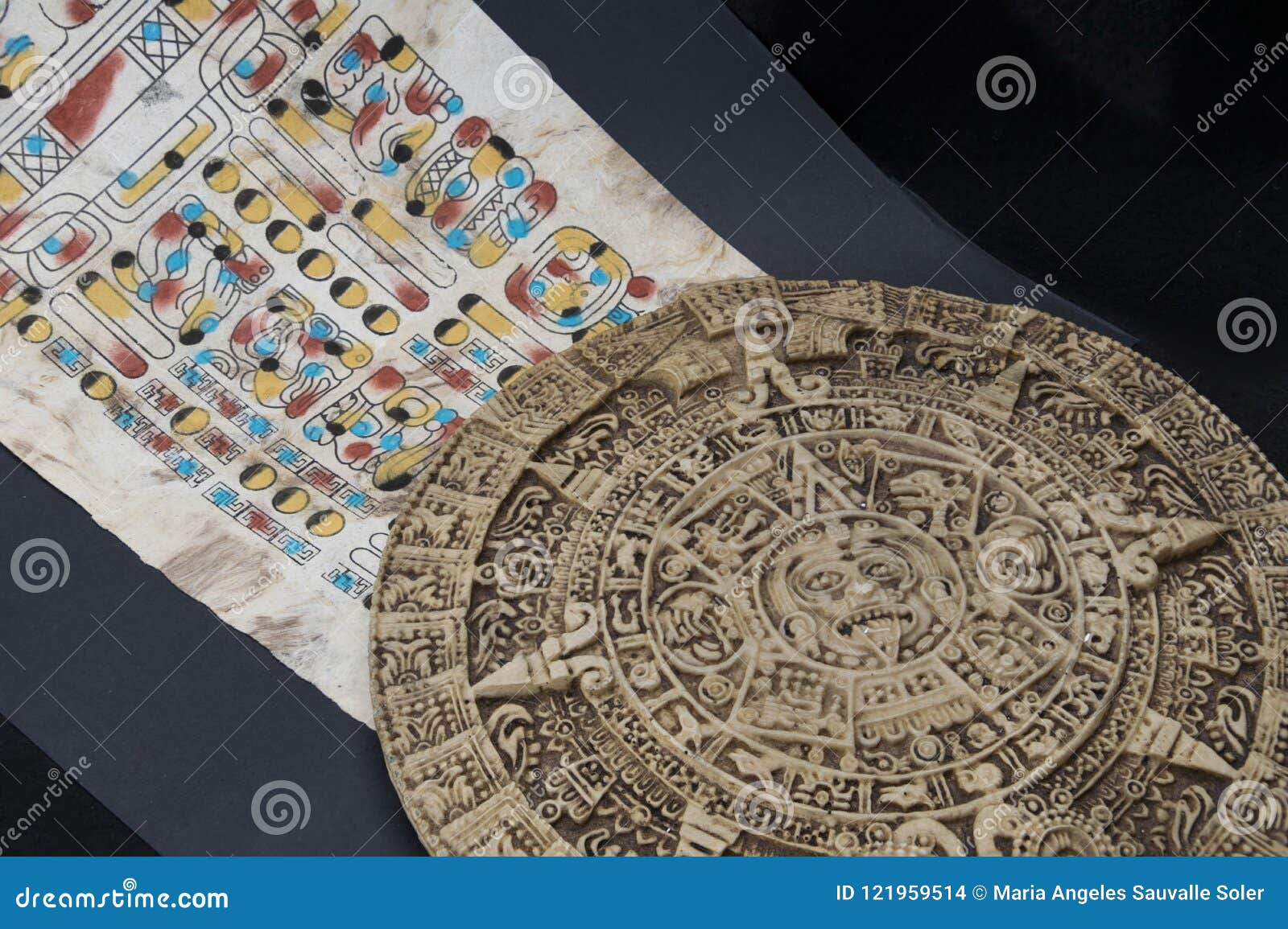 Objects of the Mayan Culture. Stock Photo - Image of people, plate ...