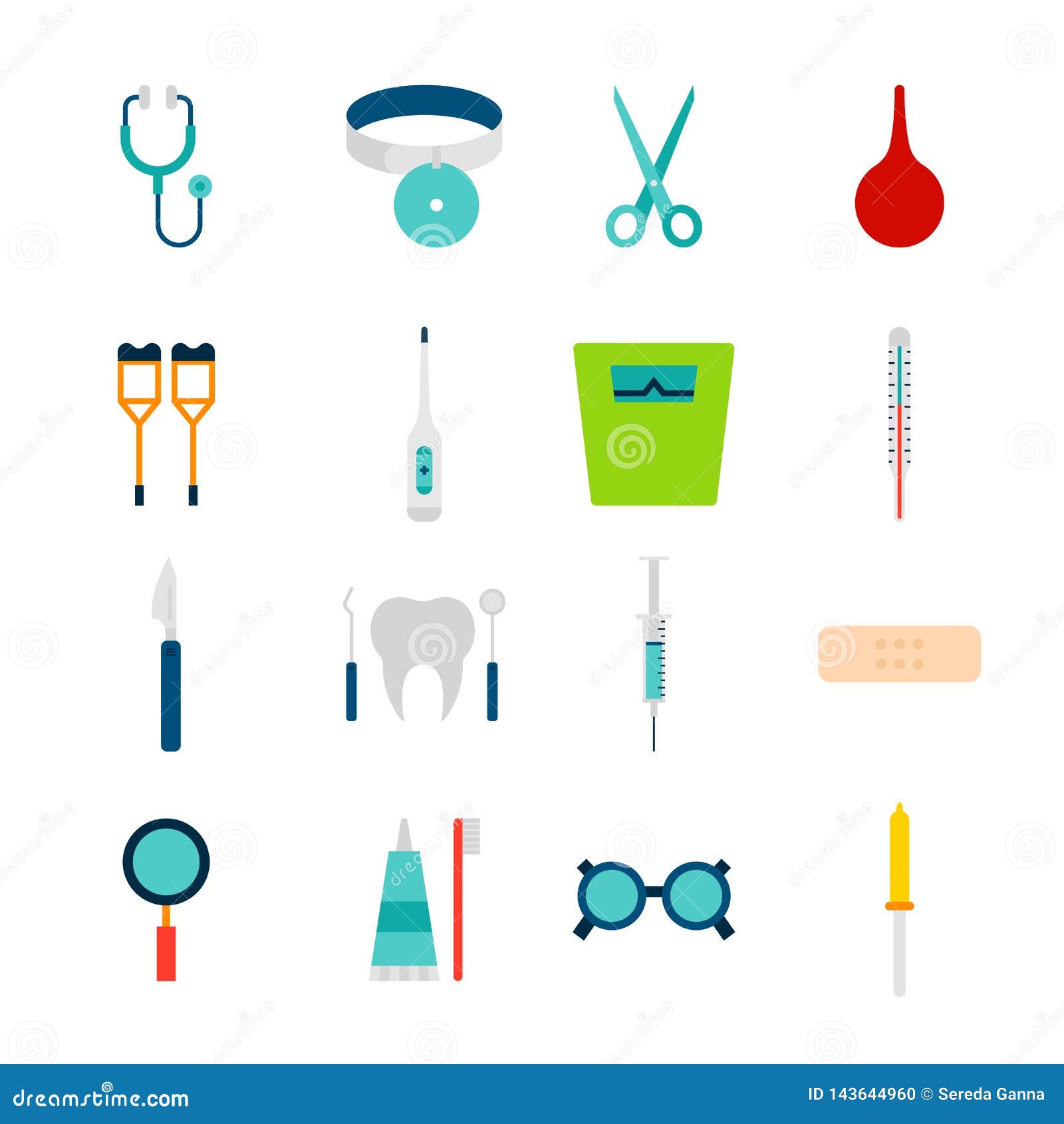 Objects Medical Tools stock vector. Illustration of medical - 143644960