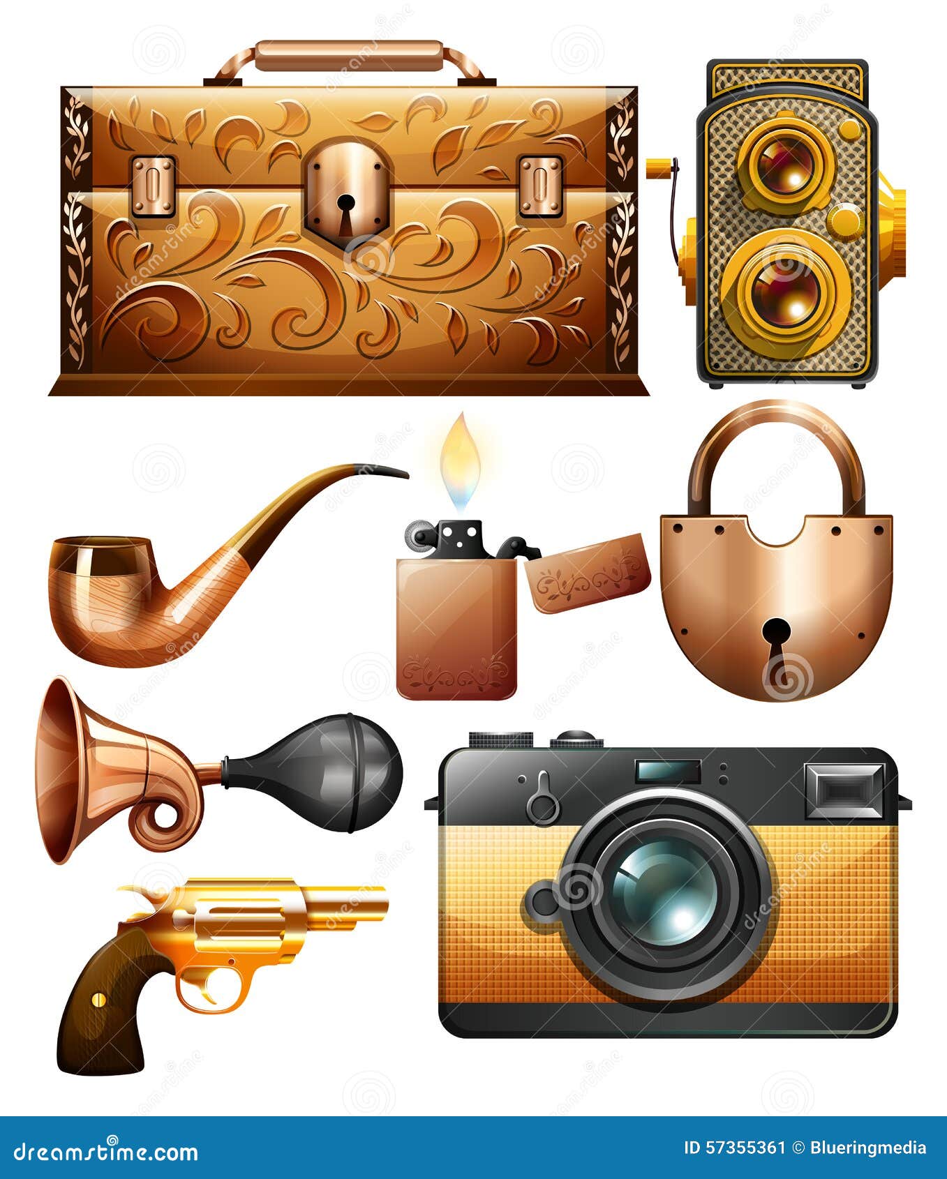 Objects stock vector. Illustration of theme, vintage - 57355361