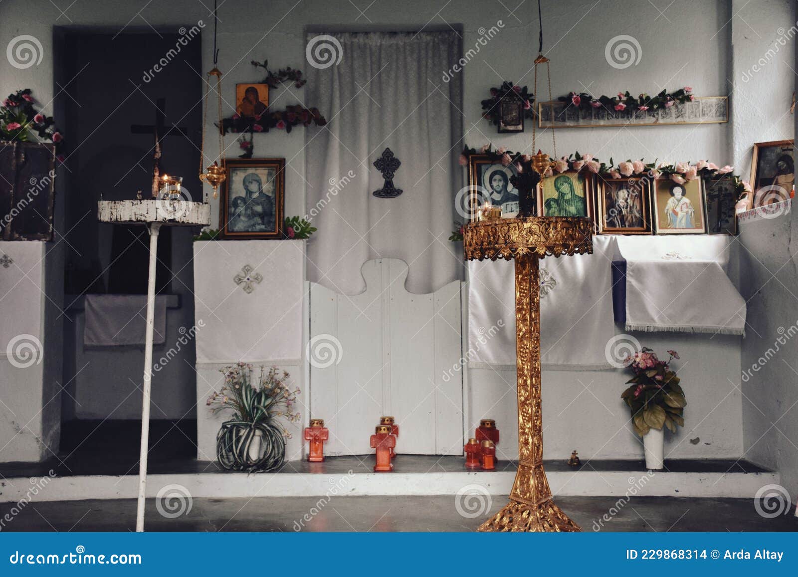Objects in an Old Church and Altar Stock Photo - Image of christmas ...