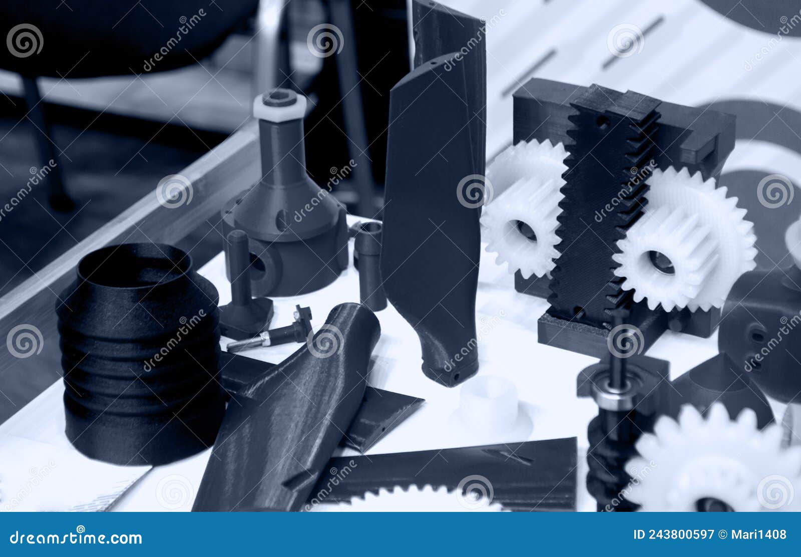 Objects Printed on 3d Printer Made of White Plastic Close-up. Stock ...