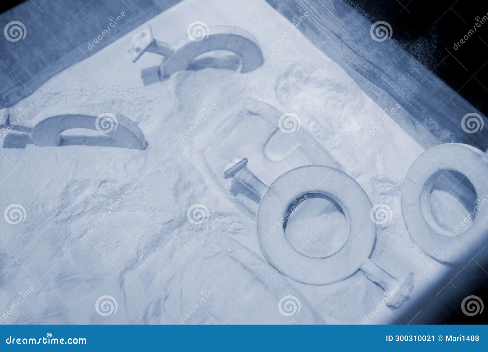 Objects Printed 3D Printer from Powdered Polyamide Lying White ...