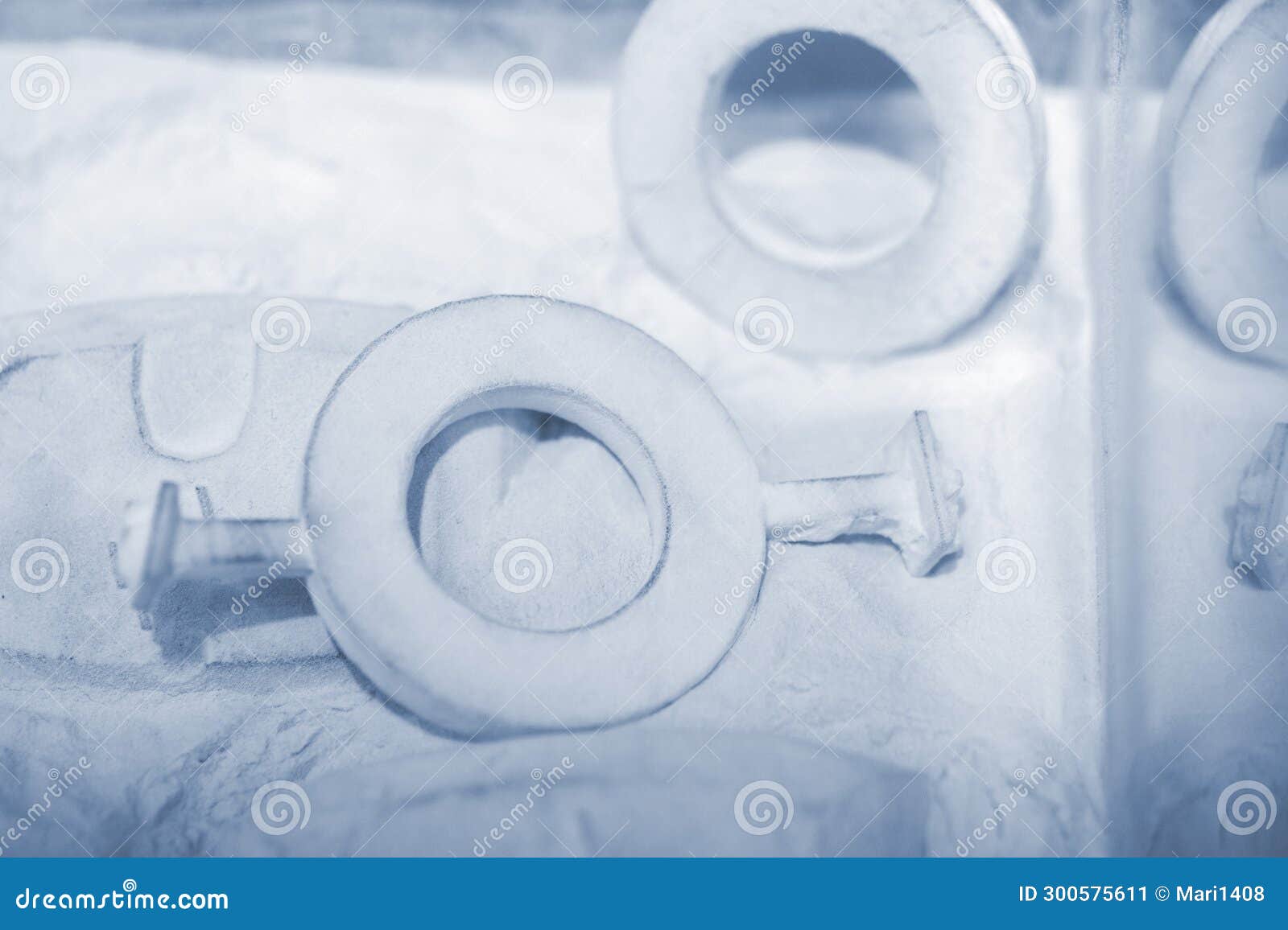 Objects Printed 3D Printer from Powdered Polyamide Lying White ...