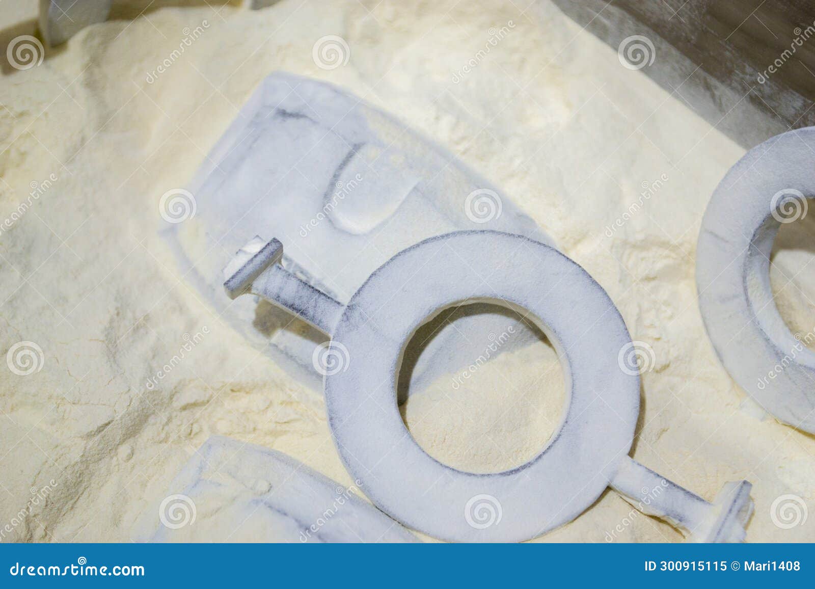 Objects Printed 3D Printer from Powdered Polyamide Lying White ...