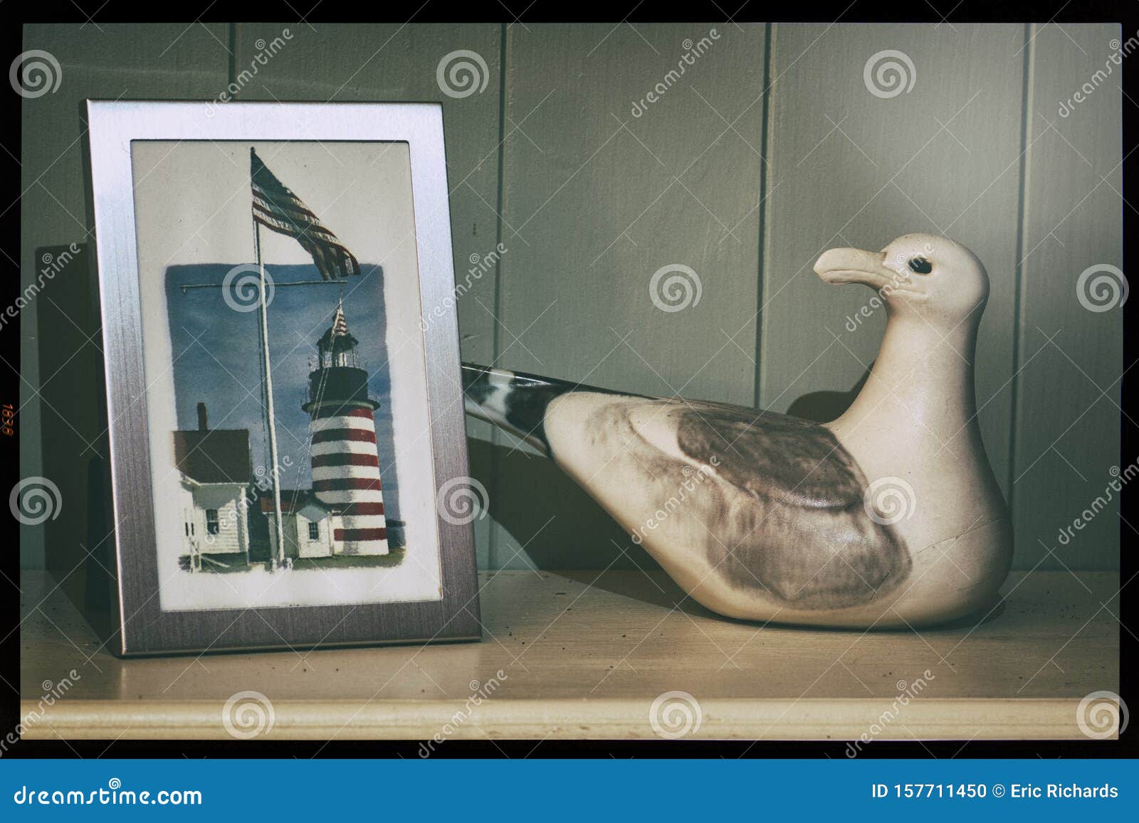 Objects on a Shelf in Maine Stock Photo - Image of diving, bicycle ...