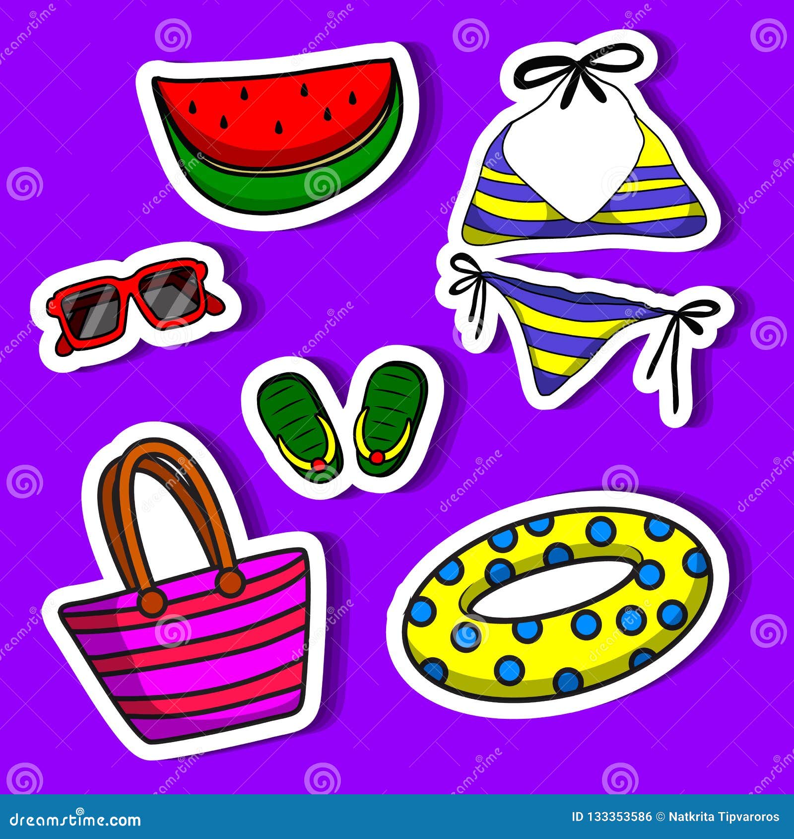 Objects of simple stock vector. Illustration of handwork - 133353586