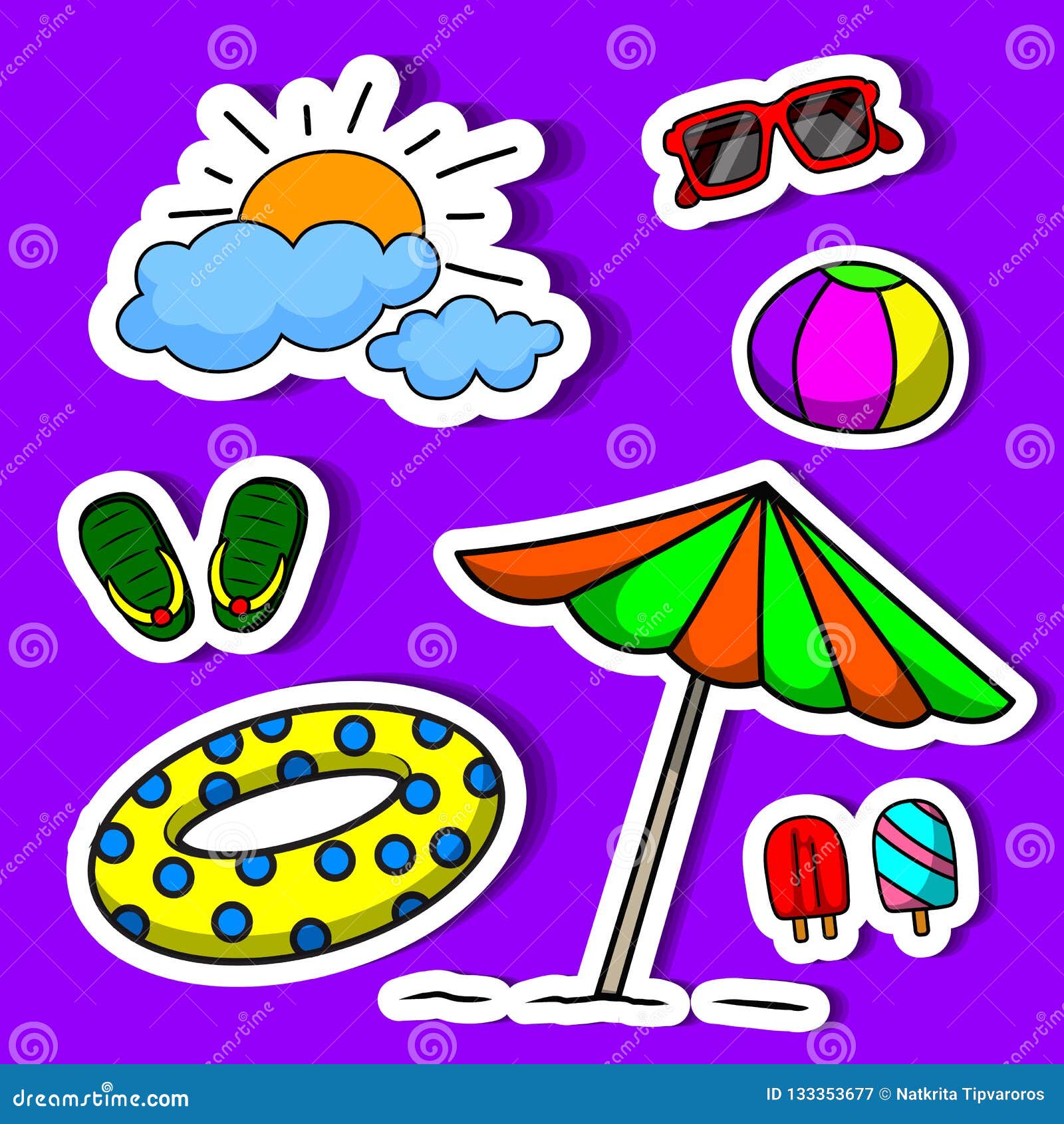 Objects of simple stock vector. Illustration of cotton - 133353677