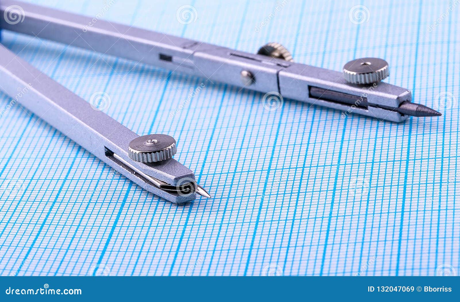 Objects For Sketching And Of Work On Graph Paper Stock Photography ...