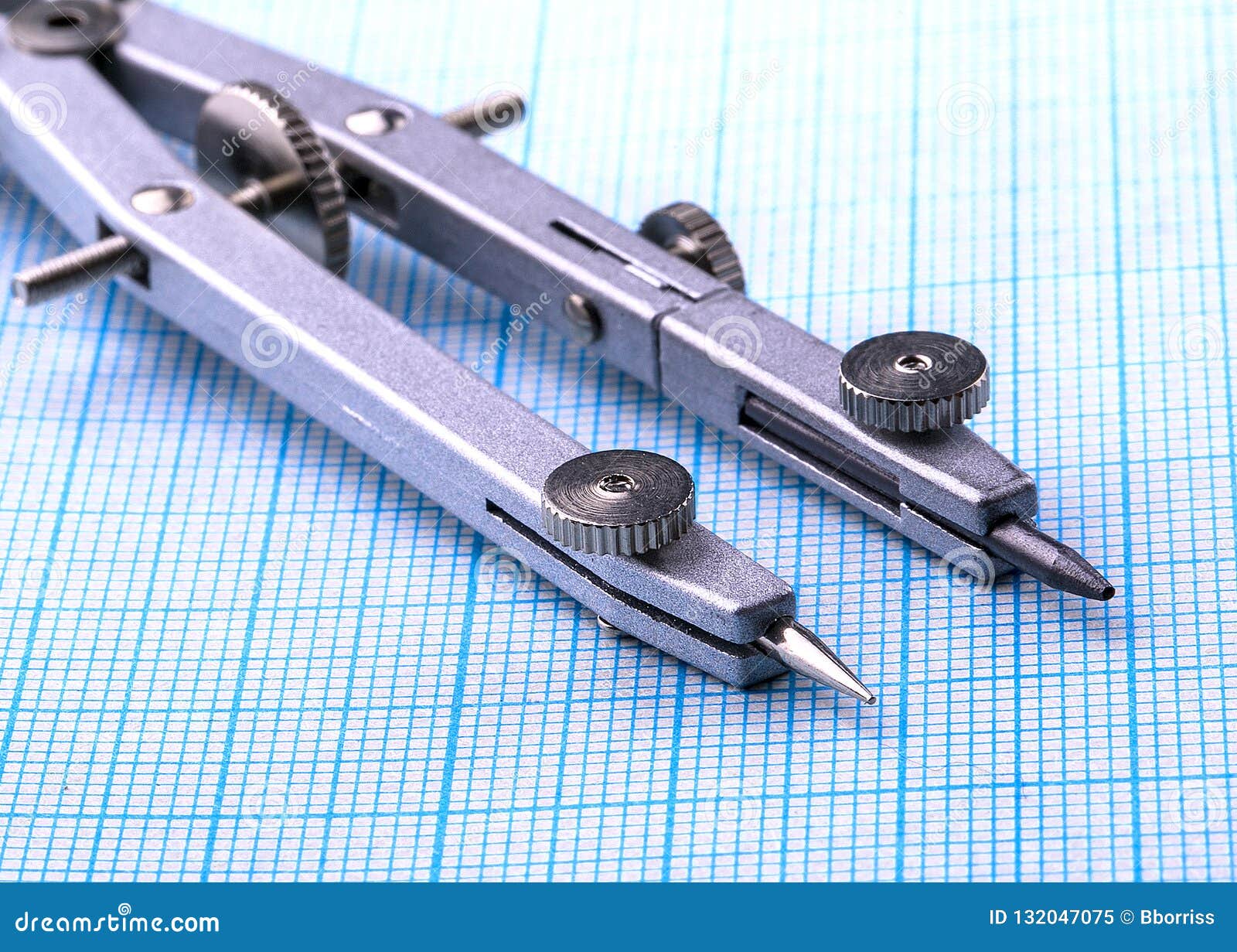 The Objects for Sketching and of Work on Graph Paper Stock Image ...