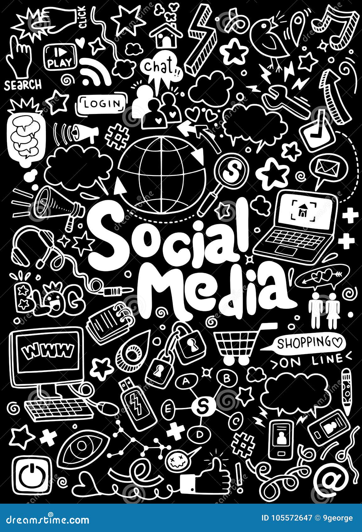 Objects and Symbols on the Social Media Element Stock Vector ...